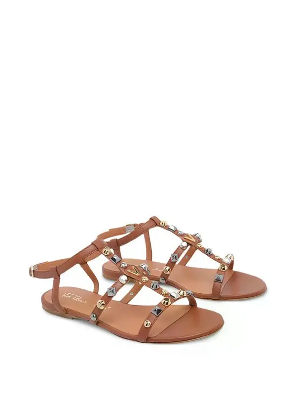 VIA ROMA 15 Leather Sandals - Brown