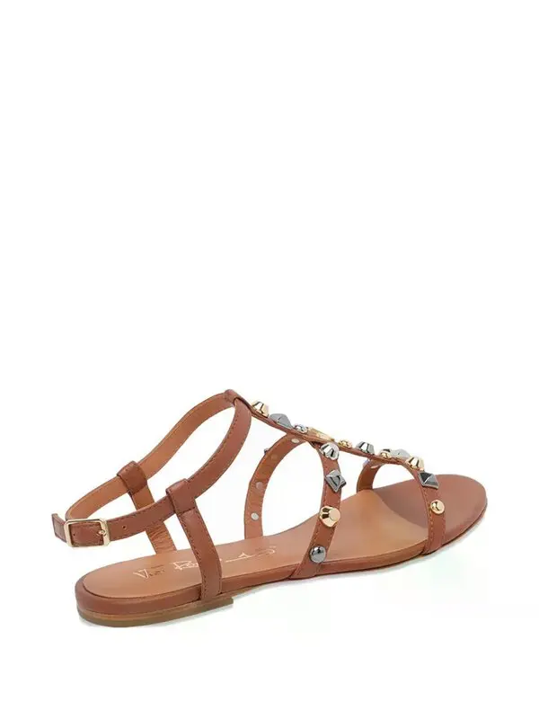 VIA ROMA 15 Leather Sandals - Brown