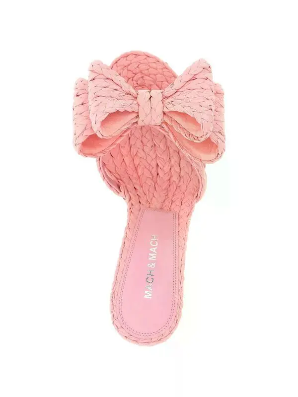 Mach & Mach Le Cadeau Woven Bow-detail Sandals - Pink