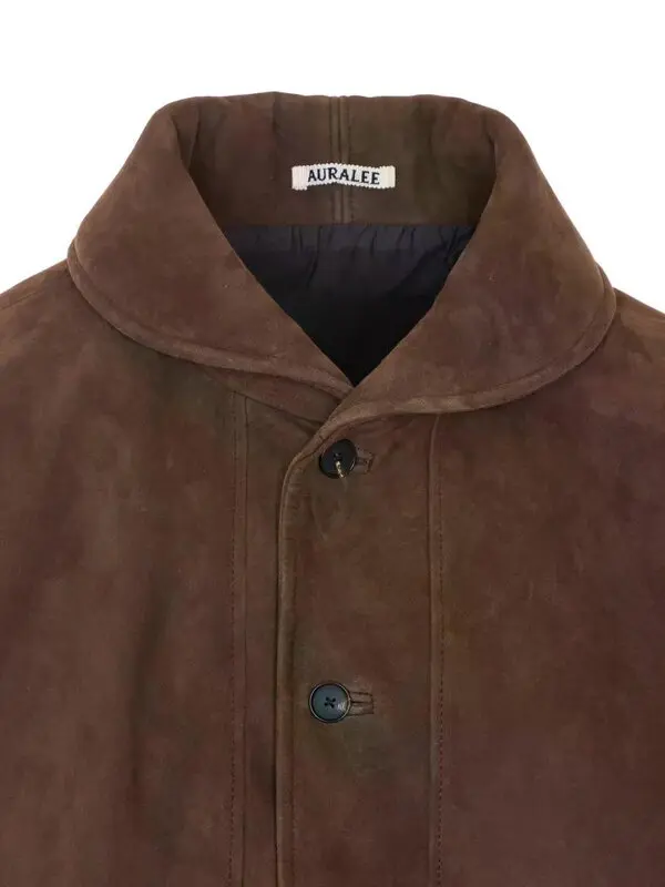Auralee Suede Button-up Jacket - Brown