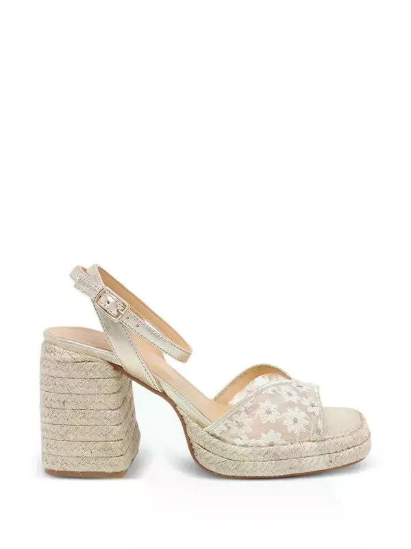 CastaÑer Vals Flower-print Platform Sandals - White