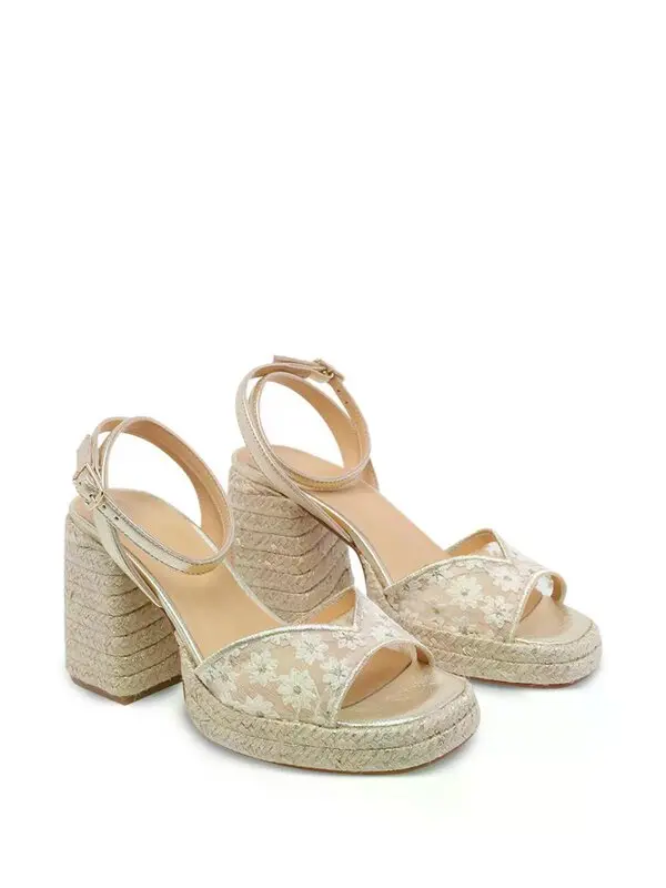 CastaÑer Vals Flower-print Platform Sandals - White