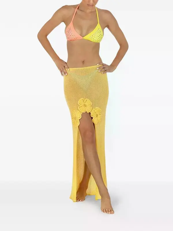PARAMIDONNA Leo Crochet Knit Pareo Skirt