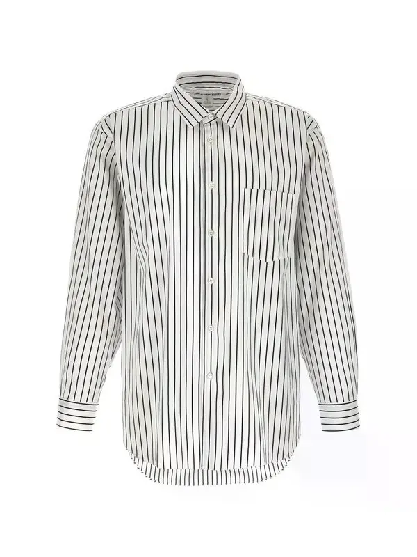 Comme Des Garçons Striped Patch-pocket Shirt