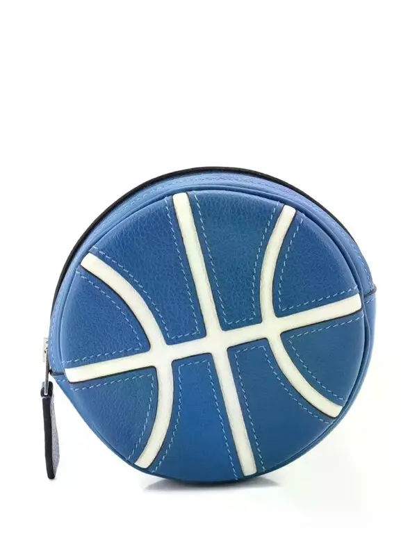 Hermès Basketball Change Purse Leather Pouch - Blue