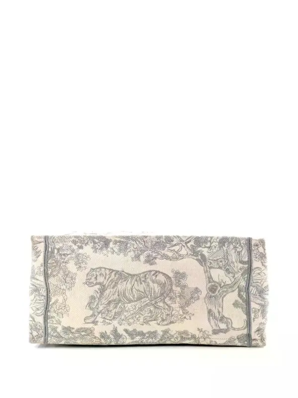 Dior Book Embroidered Canvas Medium Tote - Grey