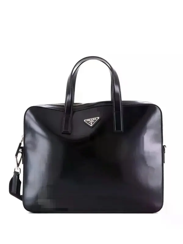 Prada Convertible Zip Around Briefcase Brushed Leather Medium