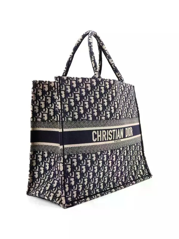 Dior Book Oblique Canvas Large Tote Bag - Blue