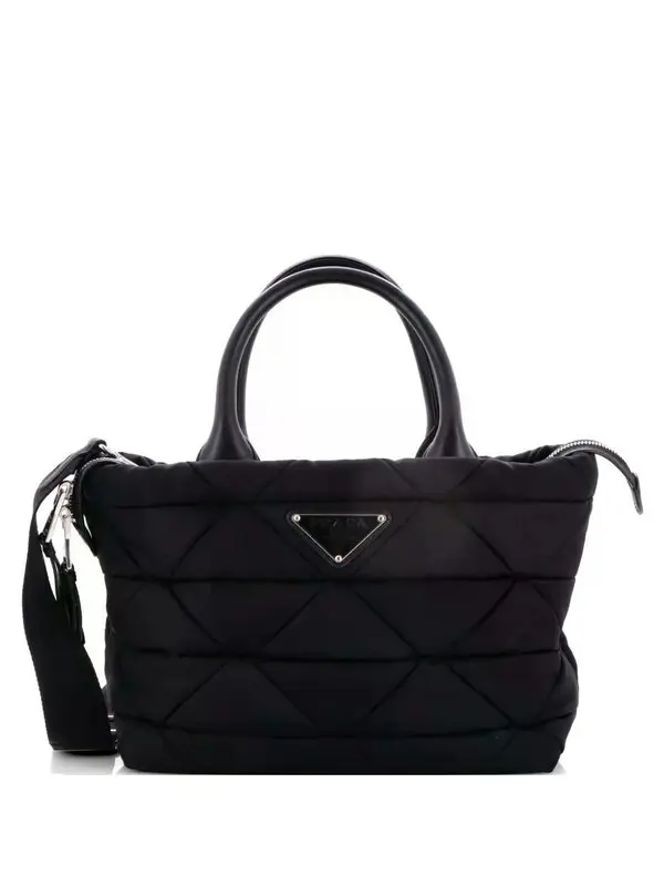 Prada Padded Quilted Re-nylon Leather Satchel