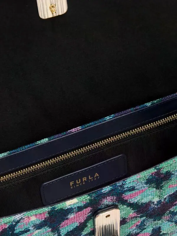 Furla Iride Small Floral-jacquard Crossbody Bag - Blue