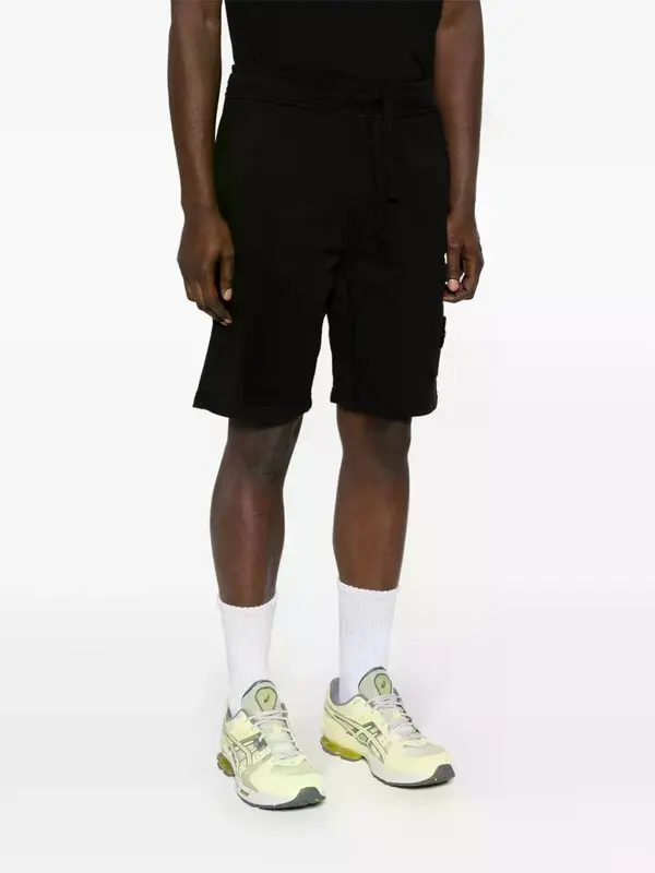 Stone Island Logo Patch Track Shorts - Black