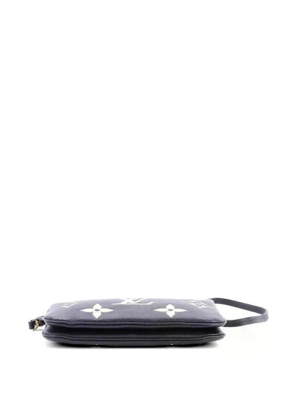 LOUIS VUITTON Double Zip Pochette Bicolor Monogram Empreinte Giant - Black