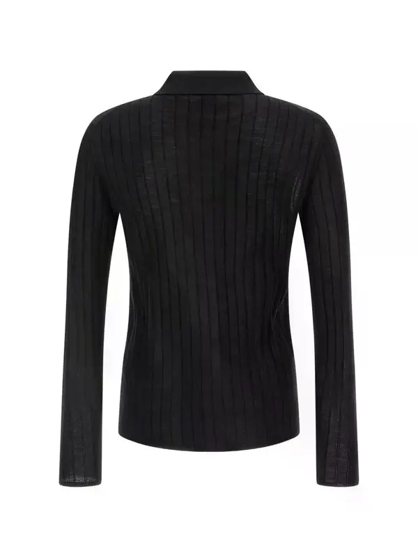 Saint Laurent Pointelle Wool Polo Shirt
