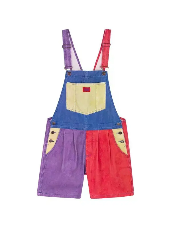 FAVORITE PEOPLE Mozzarela Colour-block Adjustable-straps Overalls - Blue