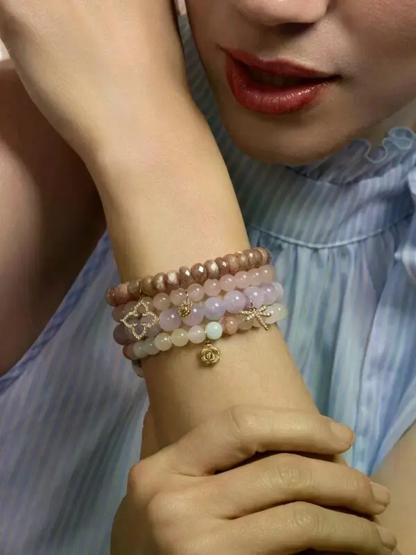 SYDNEY EVAN Flower Charm Beaded Bracelet