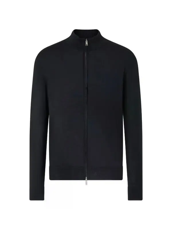 Zegna Full Zip Wool Cardigan - Blue