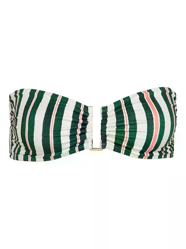 LENNY NIEMEYER Rita Striped Bandeau Bikini Top - Green