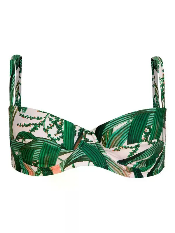 LENNY NIEMEYER Leaf-print Underwired Bikini Top - Green