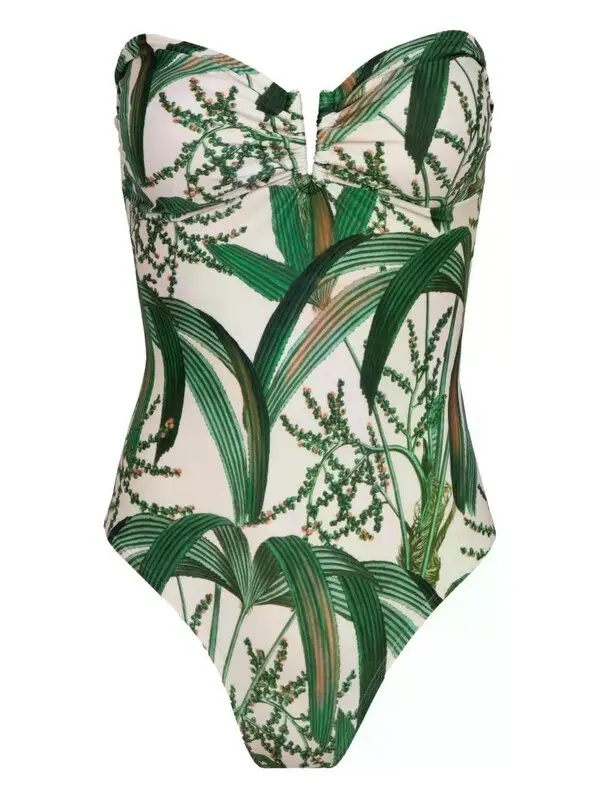 LENNY NIEMEYER Sweetheart-neck V-detail Swimsuit - Green