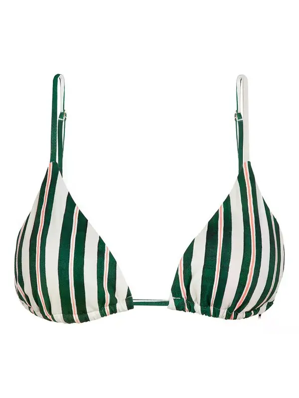 LENNY NIEMEYER Striped Triangle Bikini Top - Green