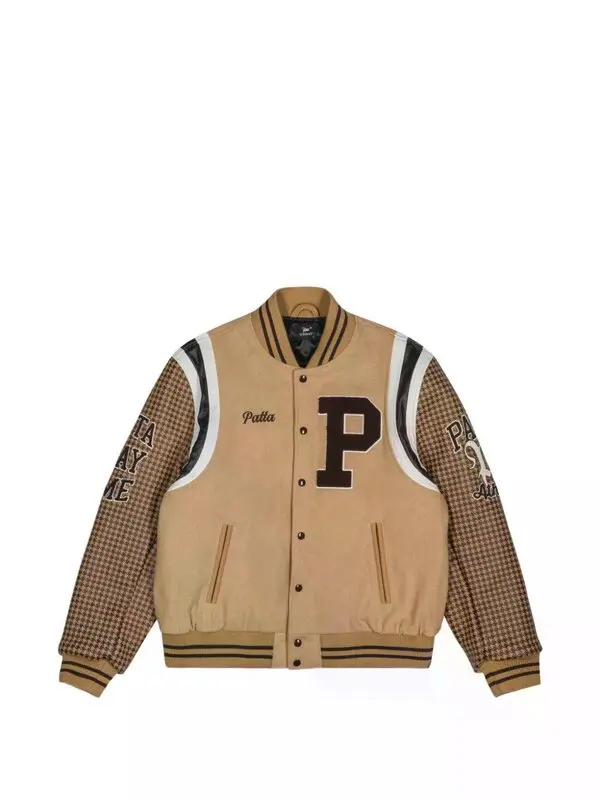 PATTA Logo-patch Houndstooth Bomber Jacket