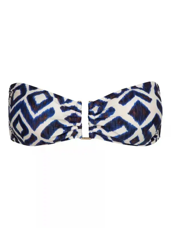 LENNY NIEMEYER Bandeau Geometric-print Bikini Top - Blue