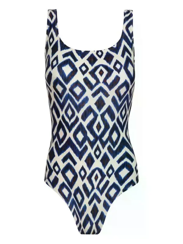 LENNY NIEMEYER Geometric-print Swimsuit - White