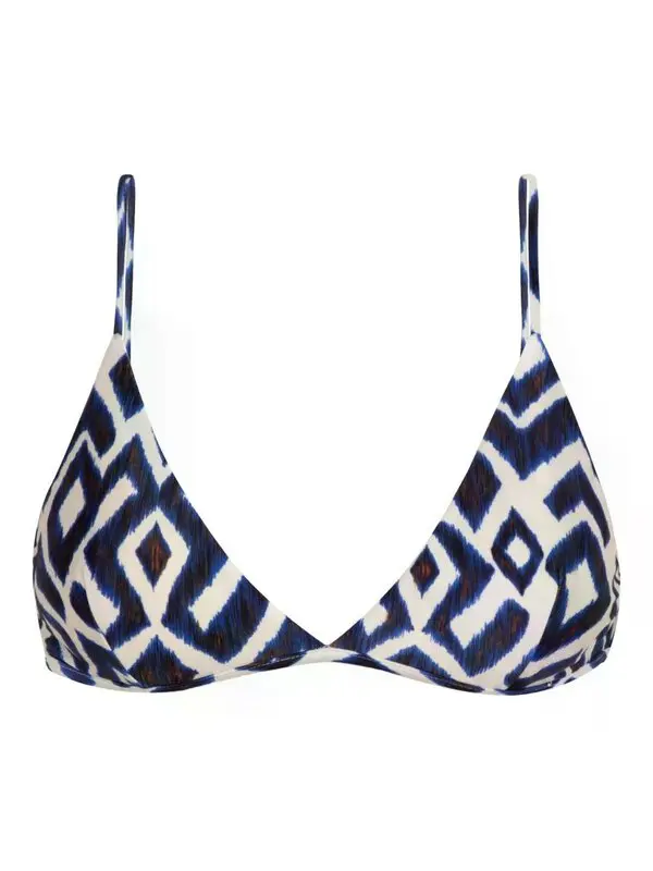 LENNY NIEMEYER Geometric Print Triangle Bikini Top - Blue