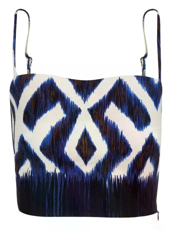 LENNY NIEMEYER Ibiza Print Smocked Top - Blue