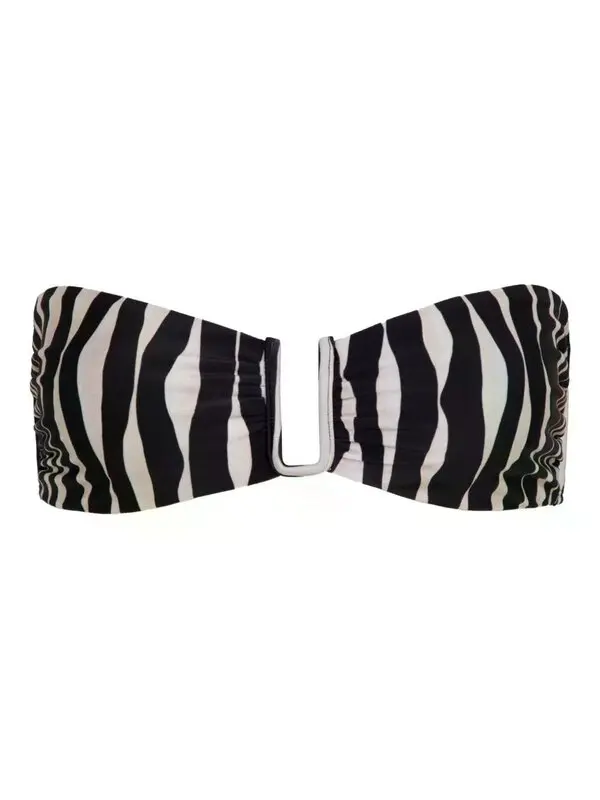 LENNY NIEMEYER Zebra-print Bandeau Bikini Top - Black