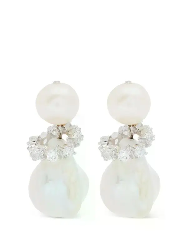 Completedworks Crystal-embellishment Pearl Earrings - Silver
