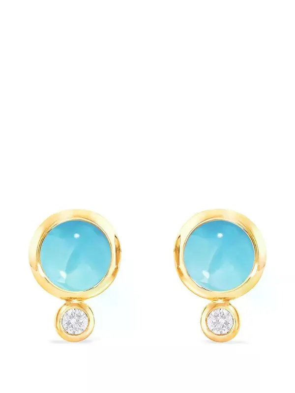 Tamara Comolli Bouton Turquoise And Diamond Earrings - Gold