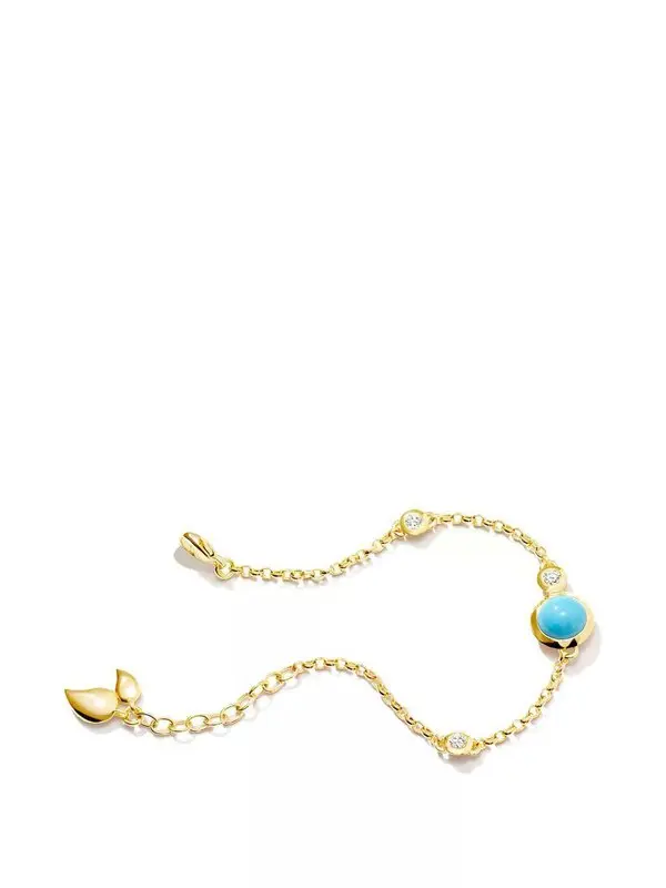 Tamara Comolli Bouton Turquoise And Diamond Chain Bracelet