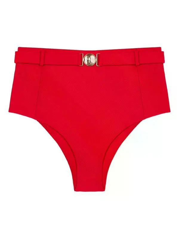 LENNY NIEMEYER Belted High-waisted Bikini Bottom - Red