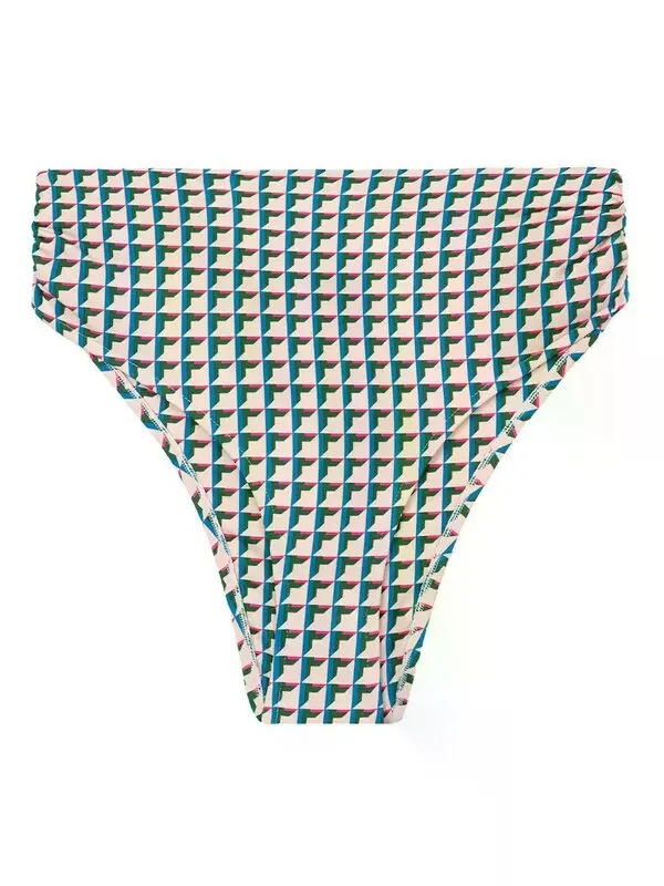 LENNY NIEMEYER Geometric-print High-waisted Bikini Bottom - 3905/mini Cubos