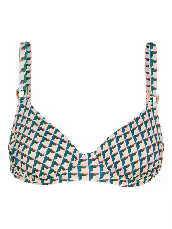 LENNY NIEMEYER Geometric-print Bikini Top - Neutrals