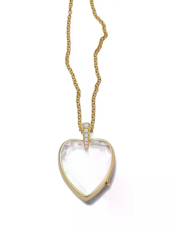 Loquet Amate Heart Locket Diamond Necklace - Gold