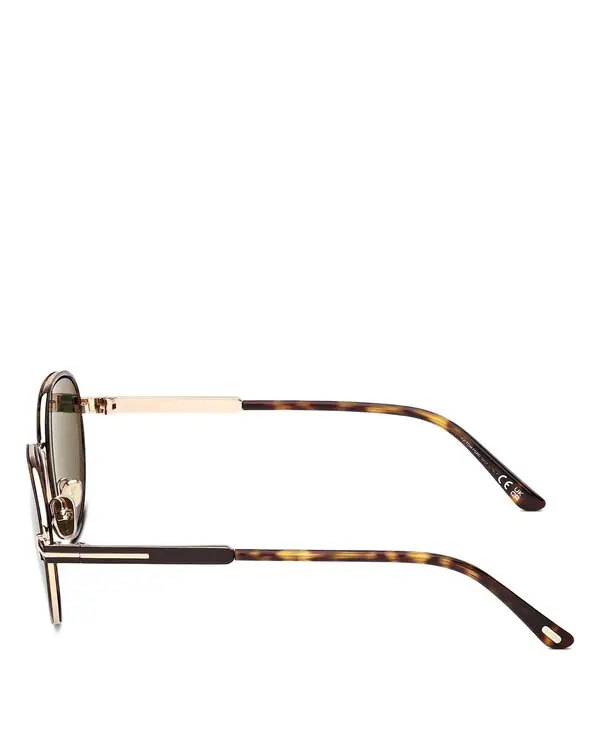 TOM FORD Round Metal Sunglasses 51mm