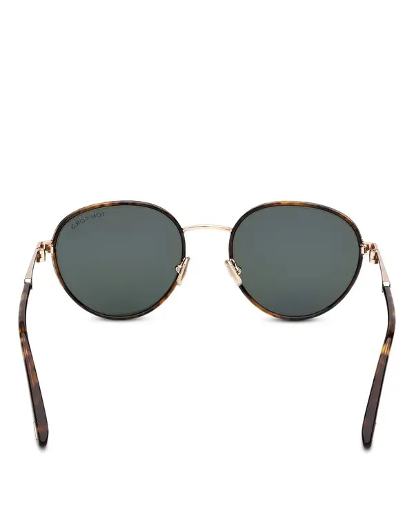 TOM FORD Round Metal Sunglasses 51mm