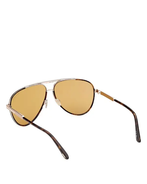 TOM FORD Pilot Metal Sunglasses 63mm