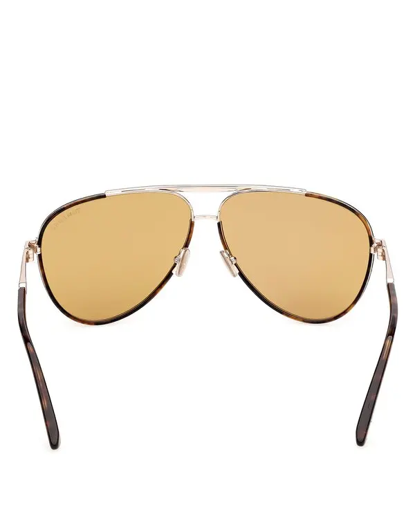 TOM FORD Pilot Metal Sunglasses 63mm