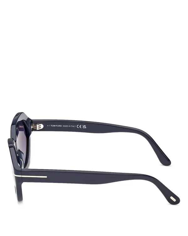 TOM FORD Geometric Sunglasses, 53mm - Blue/gradient Blue