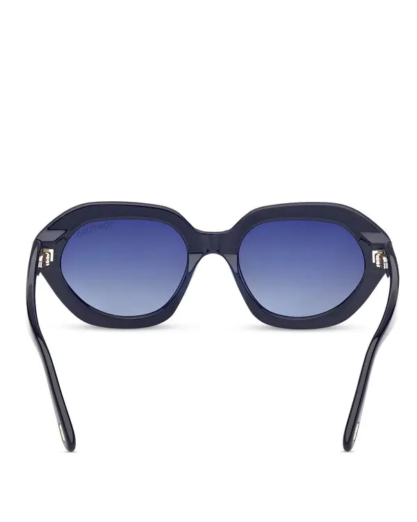 TOM FORD Geometric Sunglasses, 53mm - Blue/gradient Blue