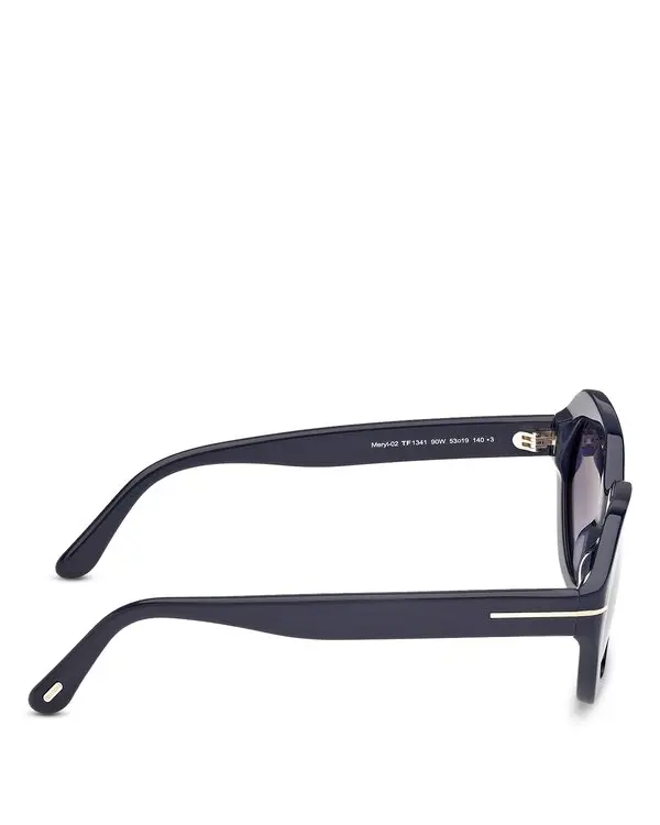 TOM FORD Geometric Sunglasses, 53mm - Blue/gradient Blue