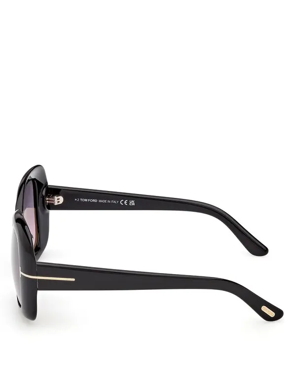 TOM FORD Square Sunglasses, 52mm - Black/gradient Smoke
