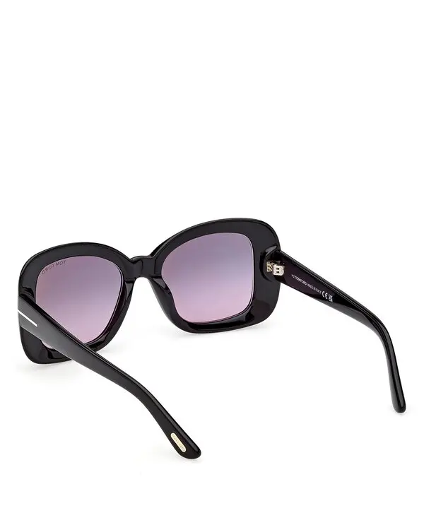 TOM FORD Square Sunglasses, 52mm - Black/gradient Smoke