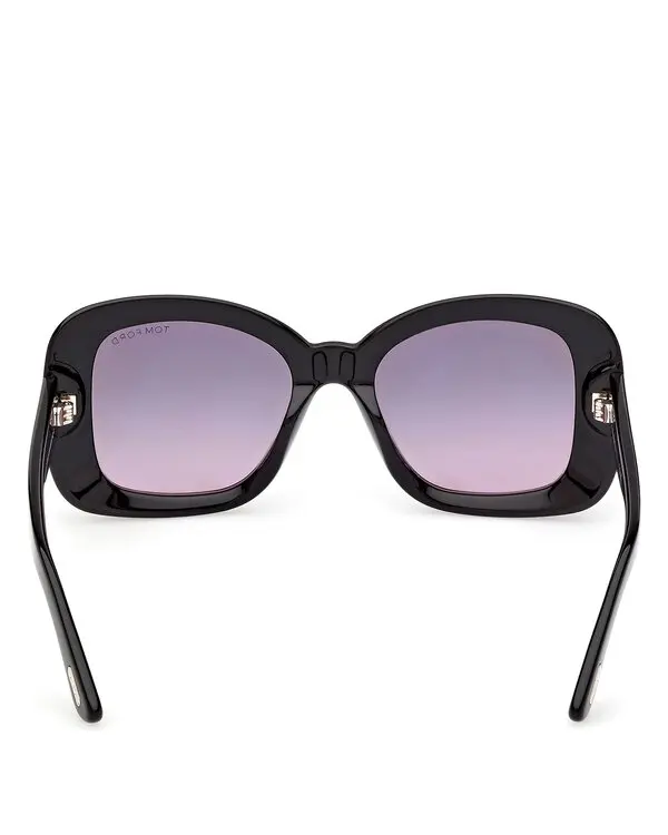 TOM FORD Square Sunglasses, 52mm - Black/gradient Smoke