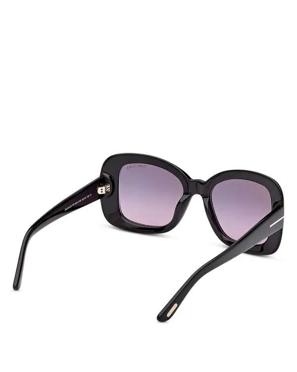 TOM FORD Square Sunglasses, 52mm - Black/gradient Smoke