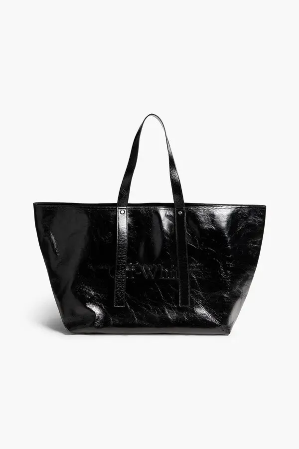 Off-White Textured-leather Tote - Black