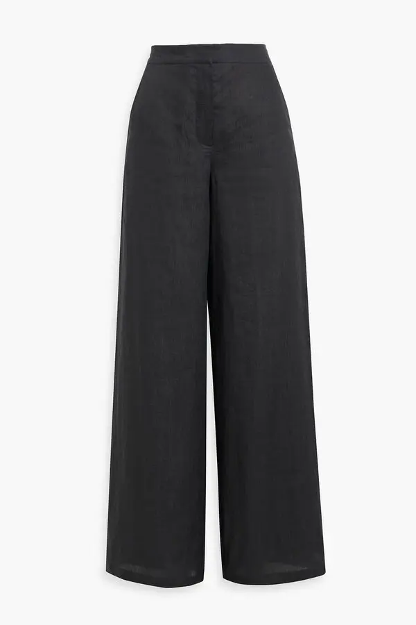 Max Mara Garibo Linen Wideleg Pants - Black